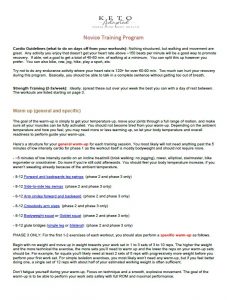 Novice Strength Training Program – Keto-Adapted